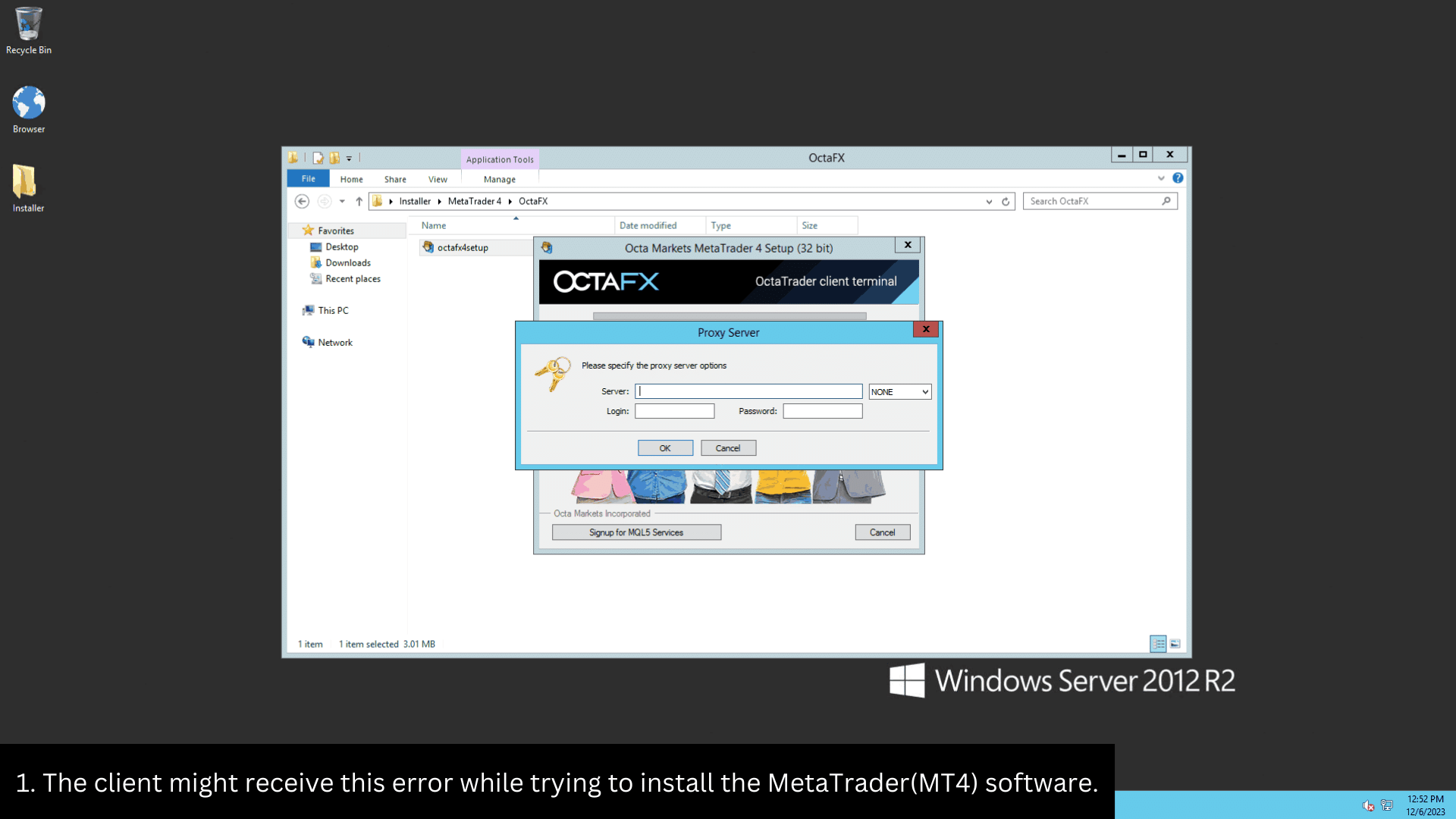 MetaTrader(MT4) Proxy Server Error - HostBoring.com